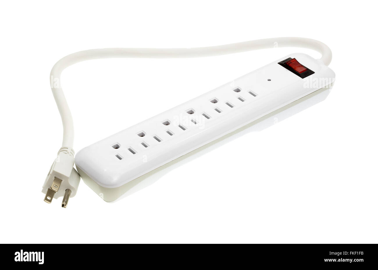 A new household surge protector isolated on a white background Stock ...