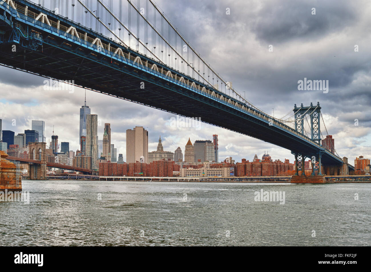 View of the Manhattan Bridge from Brooklyn Stock Photo - Alamy
