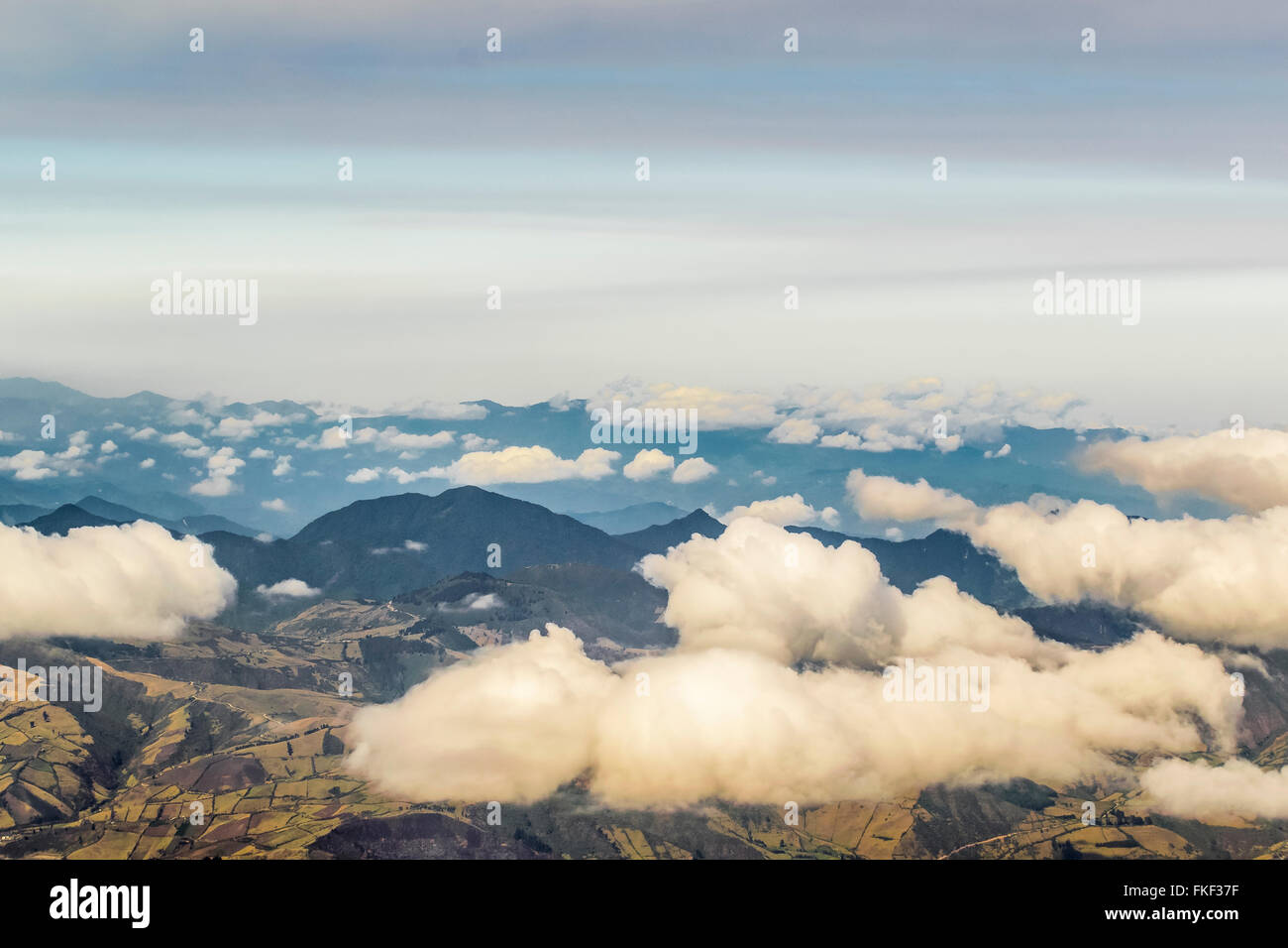 Aerial view from window plane of Andes mountains Stock Photo - Alamy