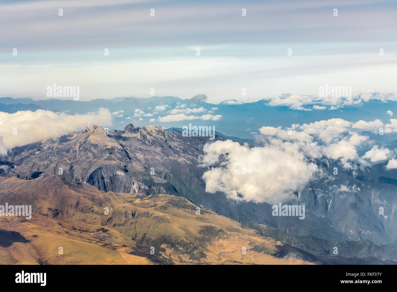 Aerial view from window plane of Andes mountains Stock Photo - Alamy