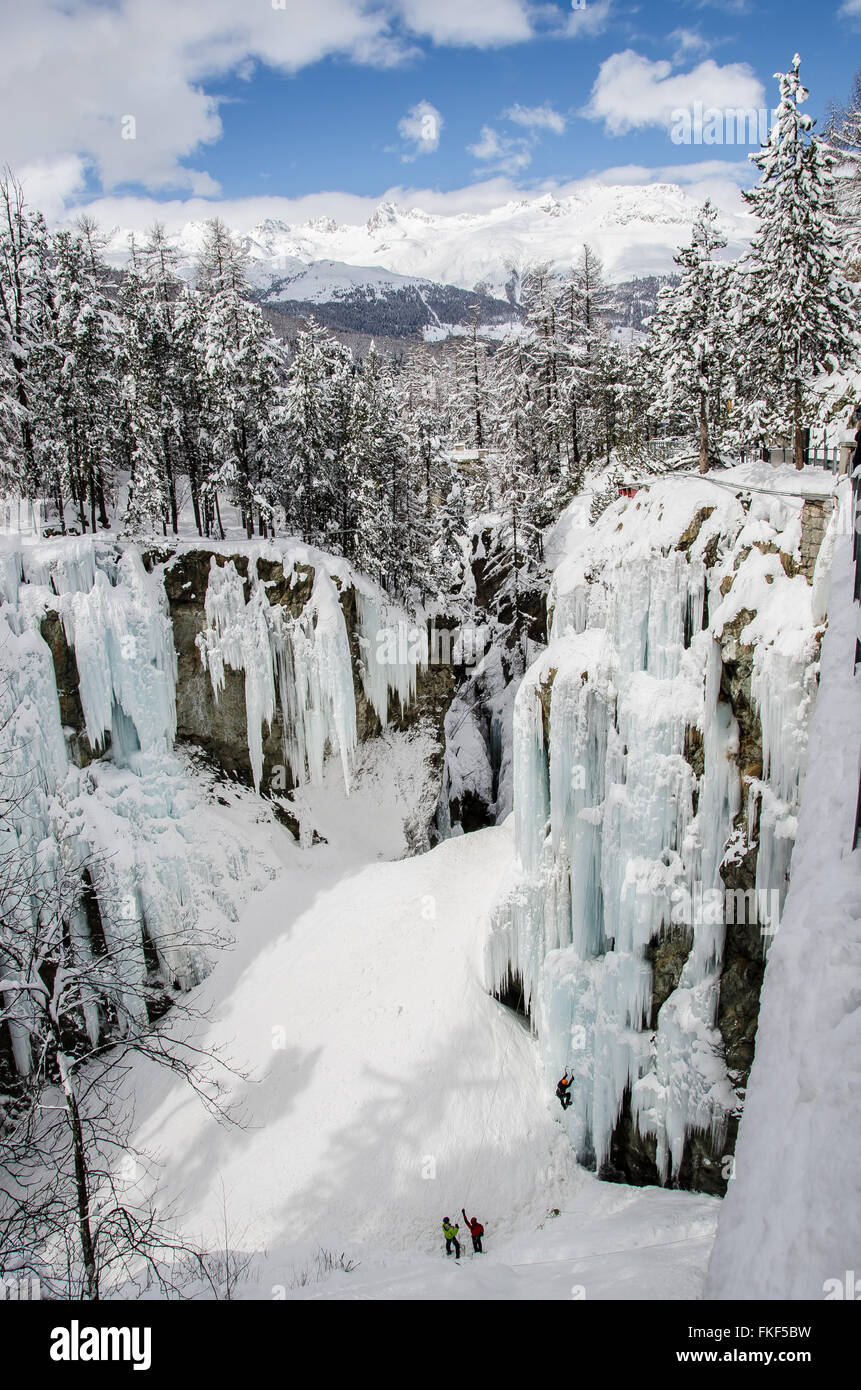 Every winter massive ice walls with impressive icicles form at in the ...