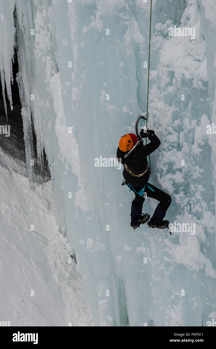 Every winter massive ice walls with impressive icicles form at in the ...