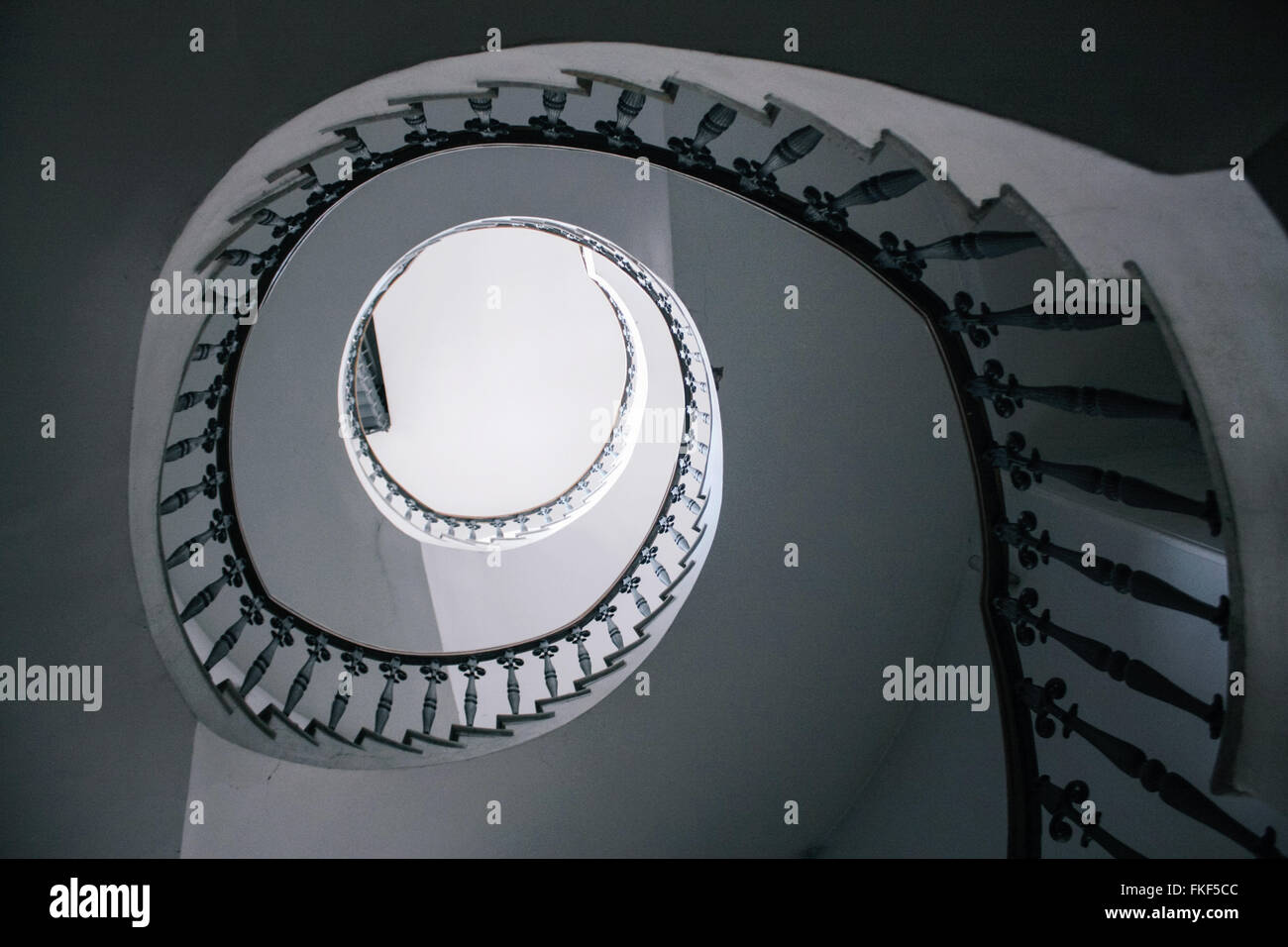 Spiral staircase bottom view Stock Photo - Alamy