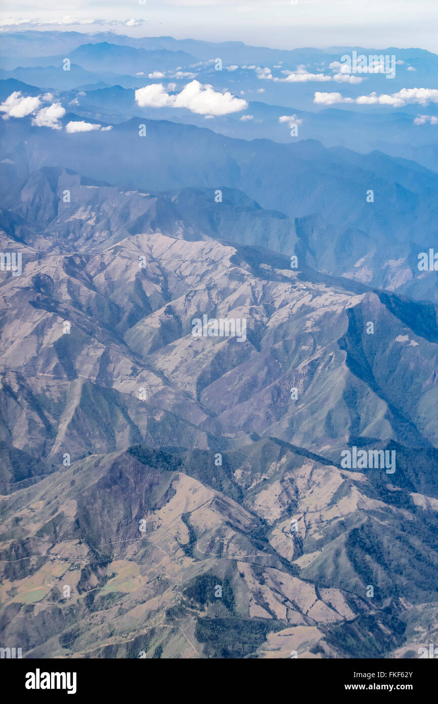 Aerial view from window plane of Andes mountains Stock Photo - Alamy