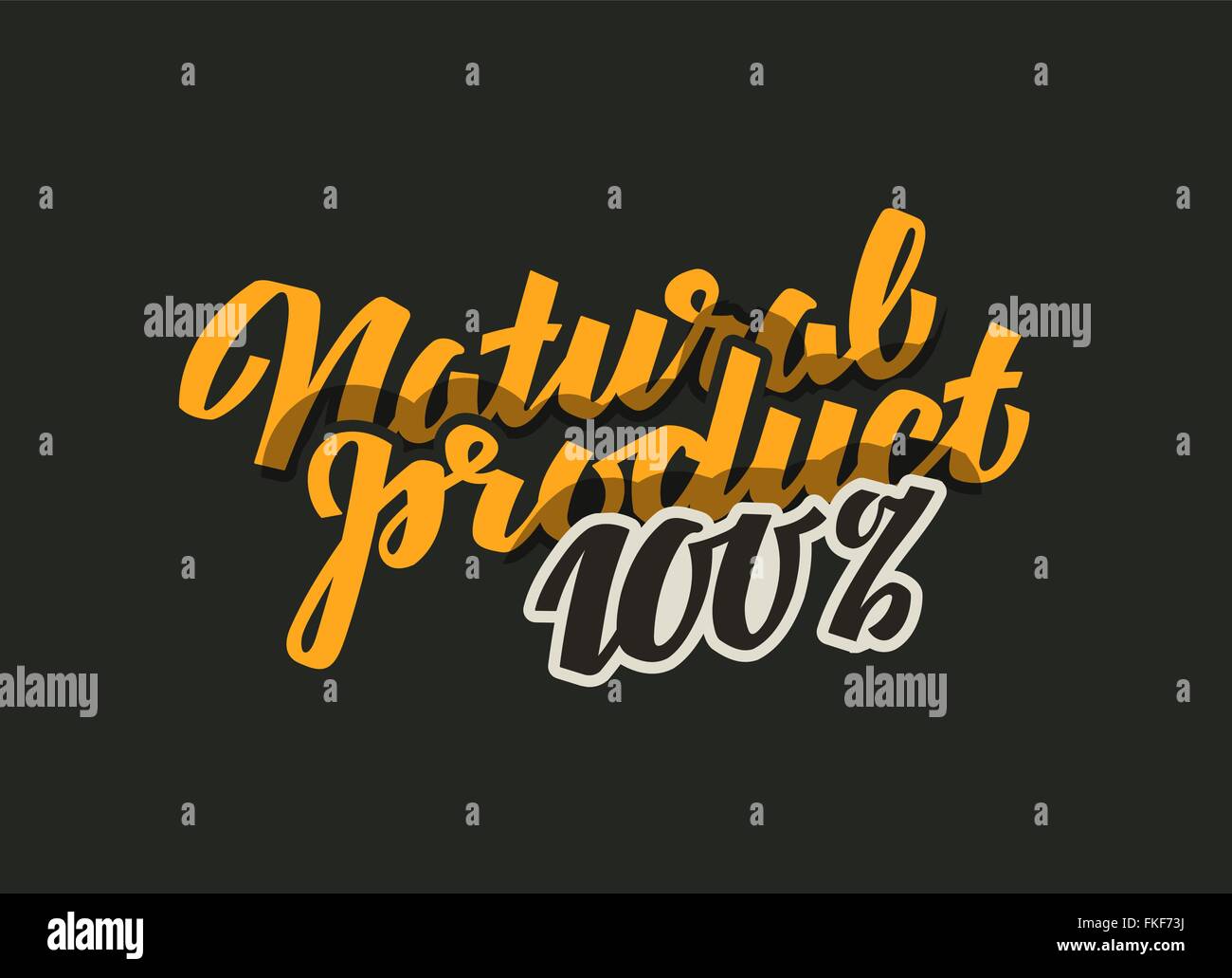 natural product. calligraphy font handwritten. vector illustration ...