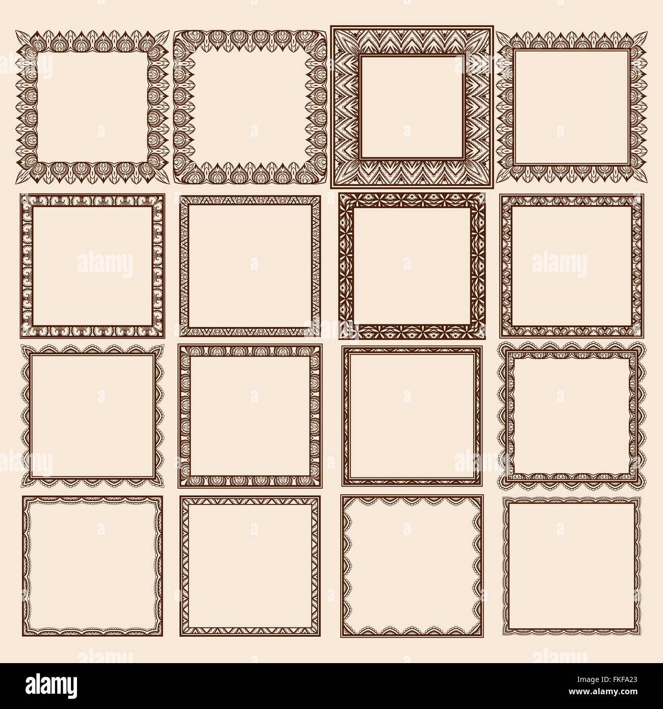 Set of Square Frames Stock Vector Image & Art - Alamy