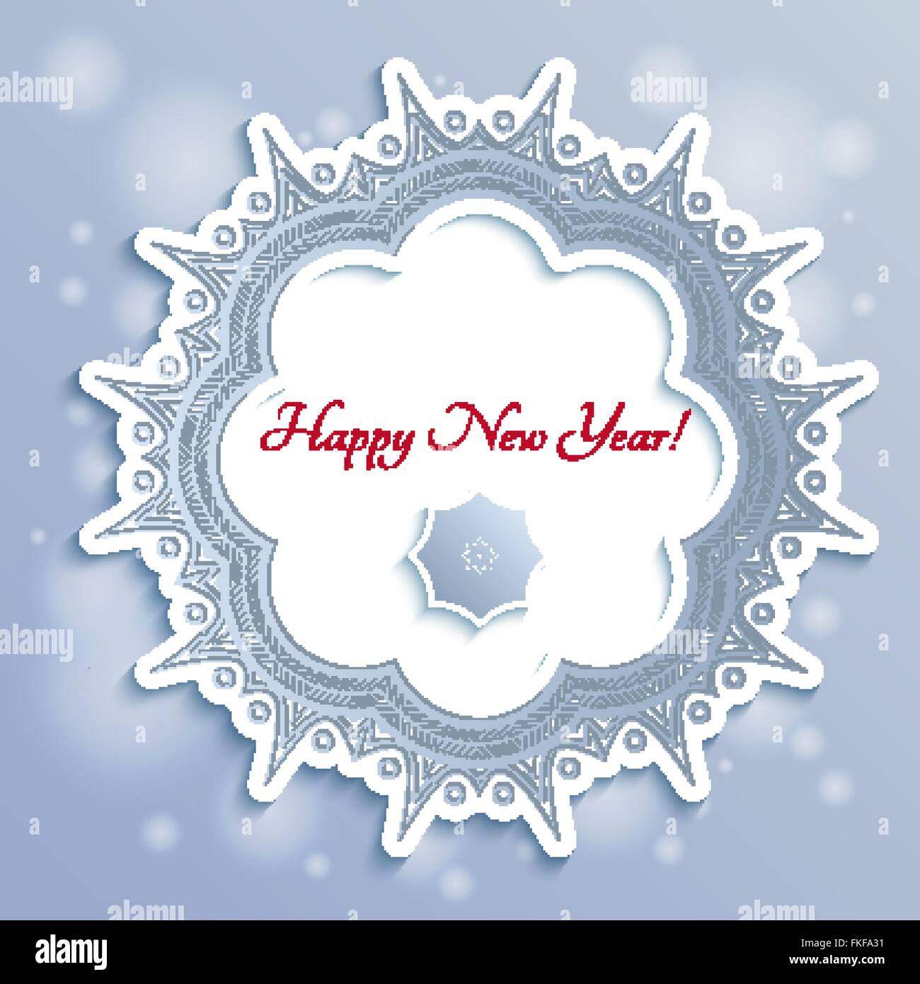 Snowflake New Year Card Stock Vector Image & Art - Alamy
