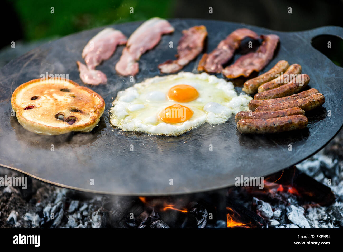 Tasty breakfast eggs sausages hi-res stock photography and images - Alamy