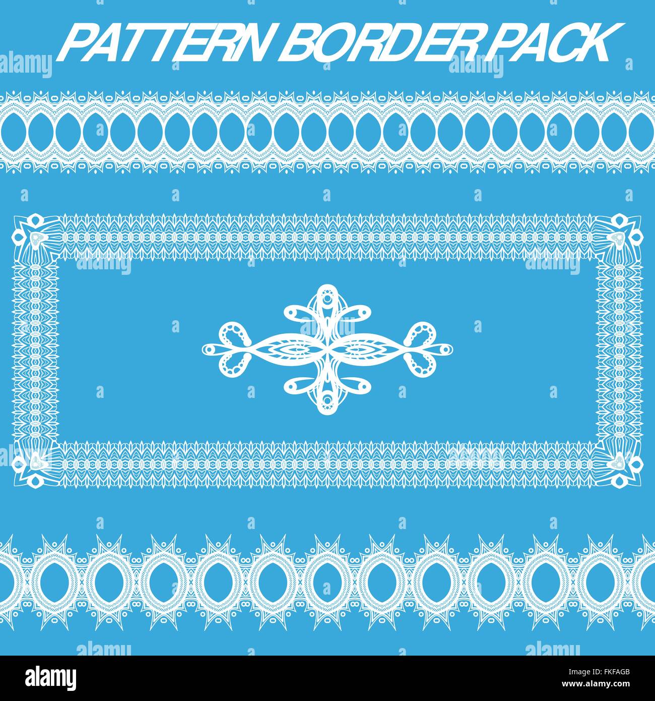 White Pattern Border Pack Stock Vector Image & Art - Alamy