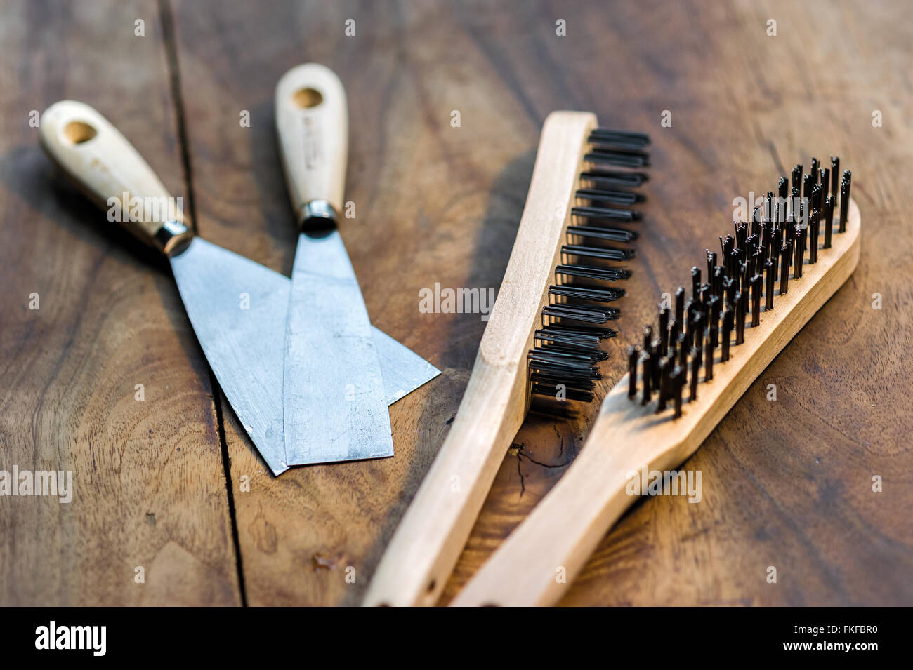 wire brushes and scrapers Stock Photo - Alamy