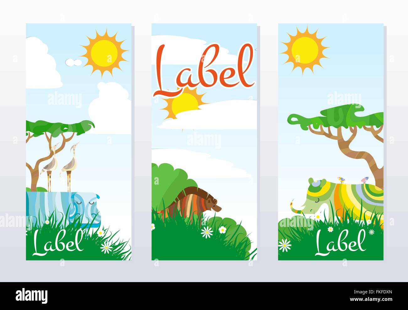 African Animals Cards Stock Vector Image & Art - Alamy