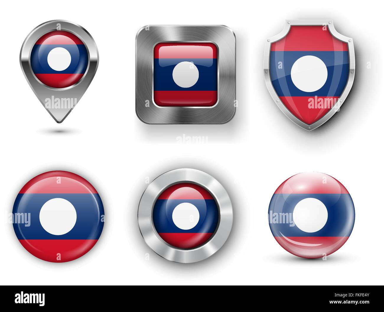 Laos map pin flag hi-res stock photography and images - Alamy