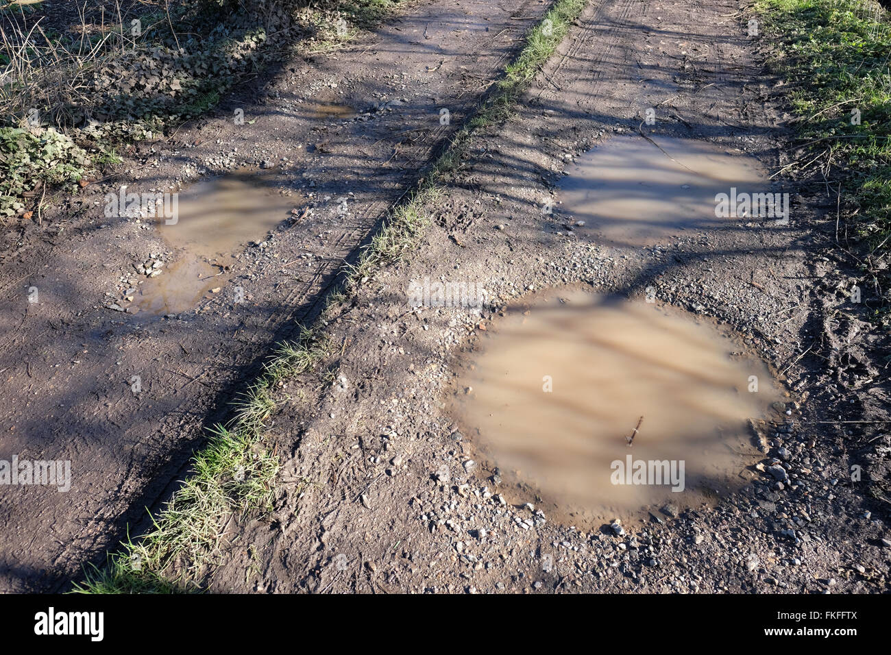 large puddles after heavy rain Stock Photo - Alamy