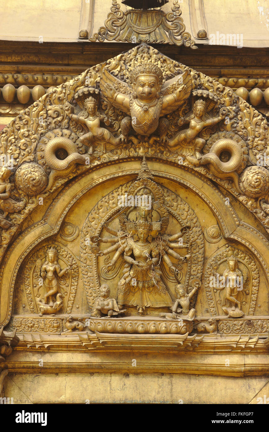 Bhaktapur, Golden Gate (Sun Dhoka) of the Royal Palace, Durbar Square ...