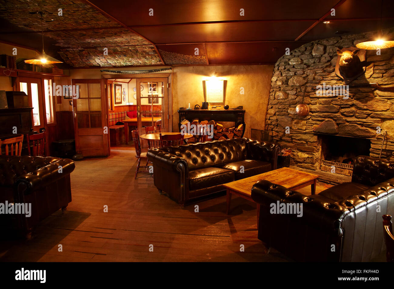 Interior of historic Cardrona Hotel, near Wanaka, South Island, New ...