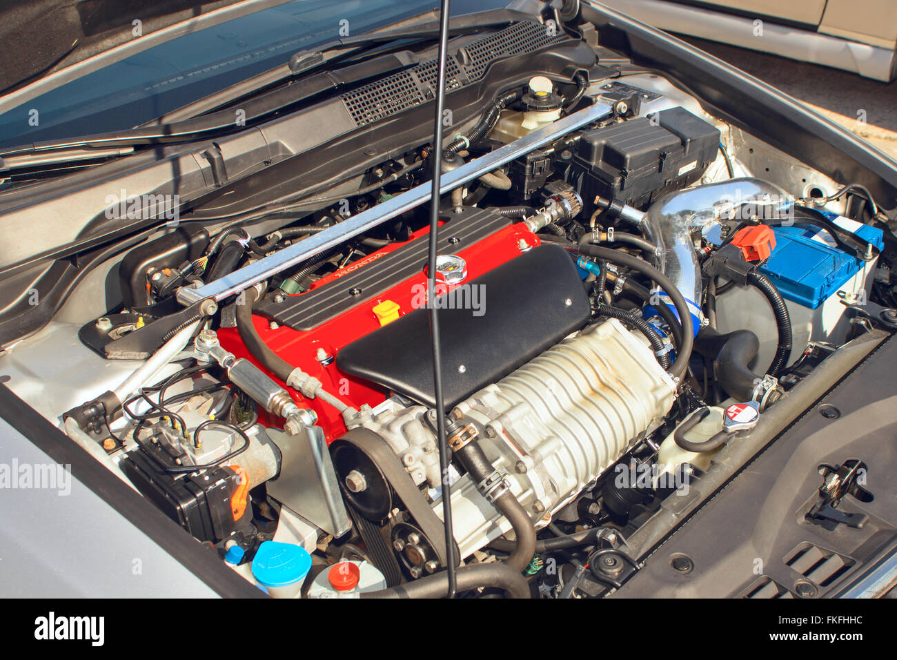 Close up detail of new car engine Stock Photo - Alamy