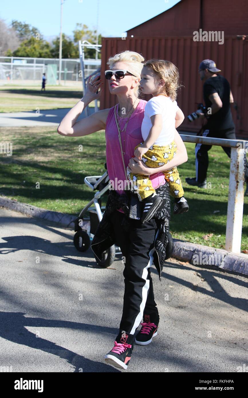 Gwen Stefani watches her son Zuma Rossdale play flag football at the ...