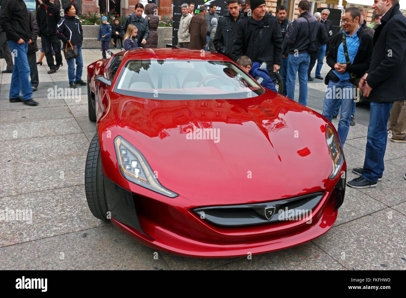 CROATIA ZAGREB, 5 OCTOBER 2013: Rimac Concept One electric supercar ...