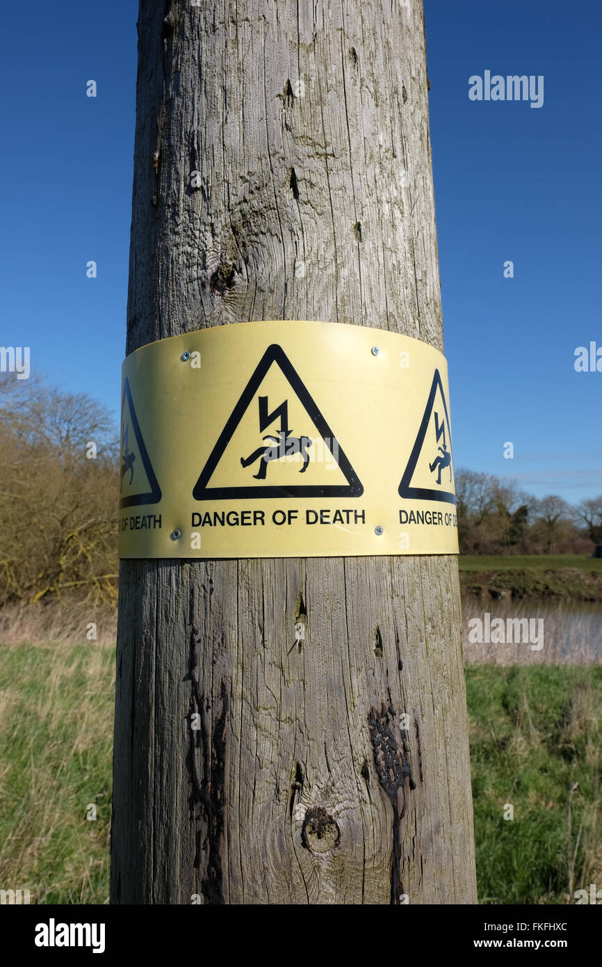warning danger of death sign Stock Photo - Alamy