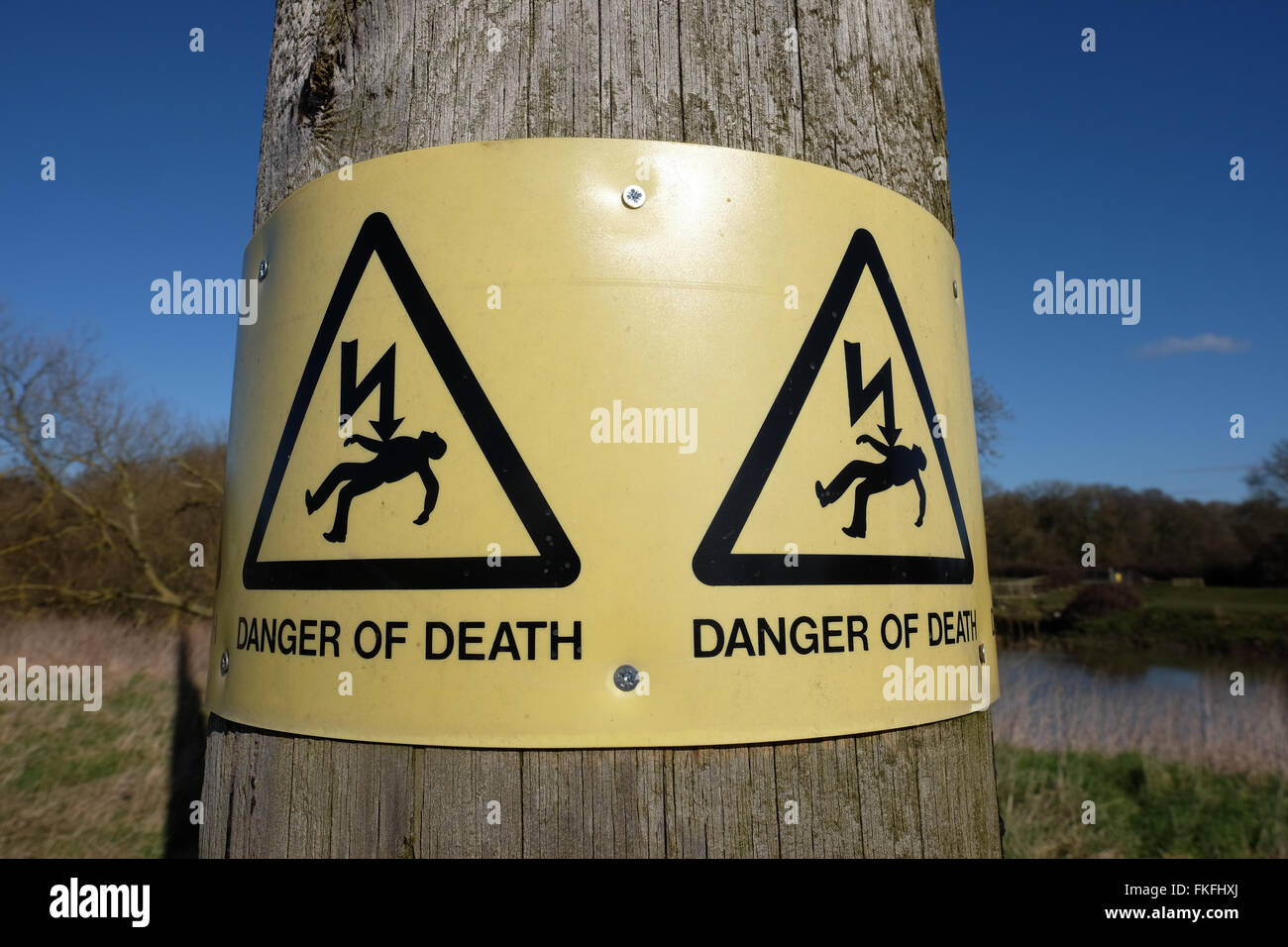 warning danger of death sign Stock Photo - Alamy