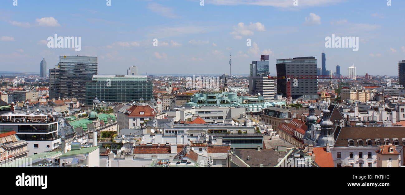 Vienna Aerial cityscape #1 - panoramic, Vienna, Austria Stock Photo - Alamy