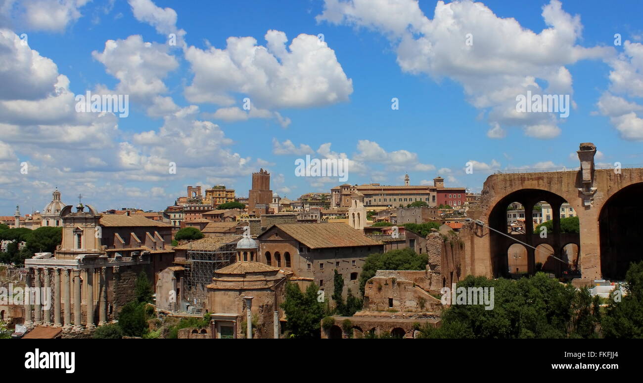Historic Rome Cityscape with Beautiful Blue Clouds Stock Photo - Alamy