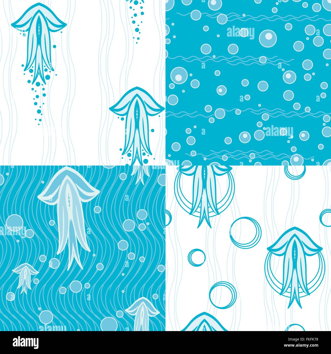Jellyfish deep blue water Stock Vector Images - Alamy