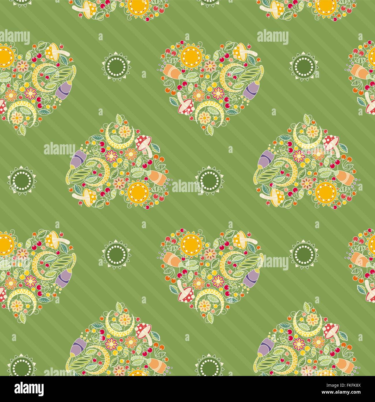 Pattern with Floral Hearts Stock Vector Image & Art - Alamy