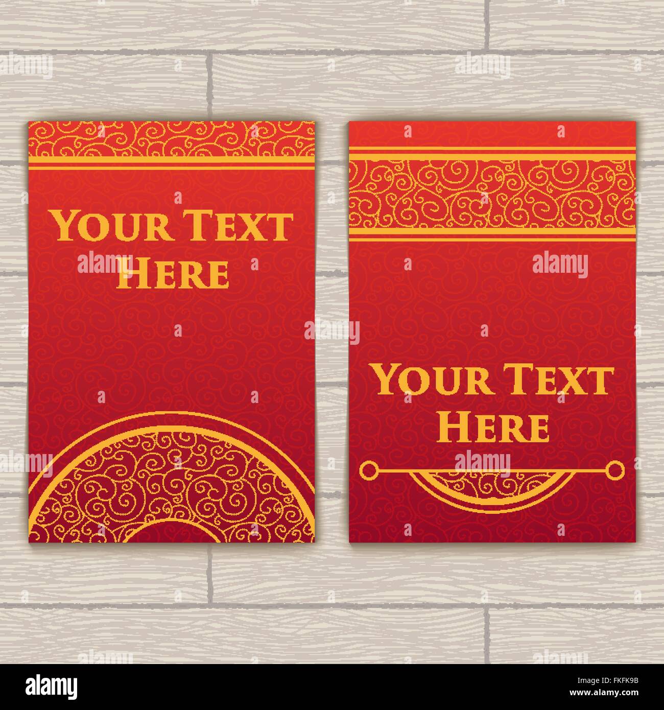 Set of Red-Gold Cards with Intricate Texture Stock Vector Image & Art ...