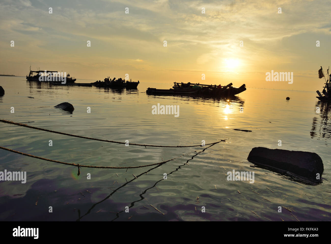 The atmospheric glow that remains for a short time after sunset in ...