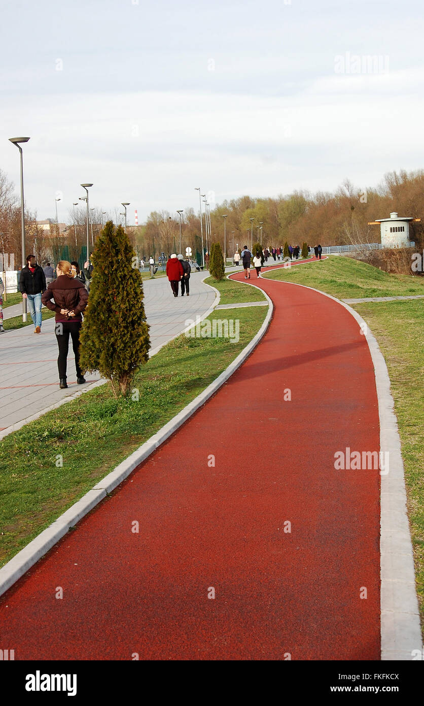 Running track with rubber base for recreation Stock Photo - Alamy