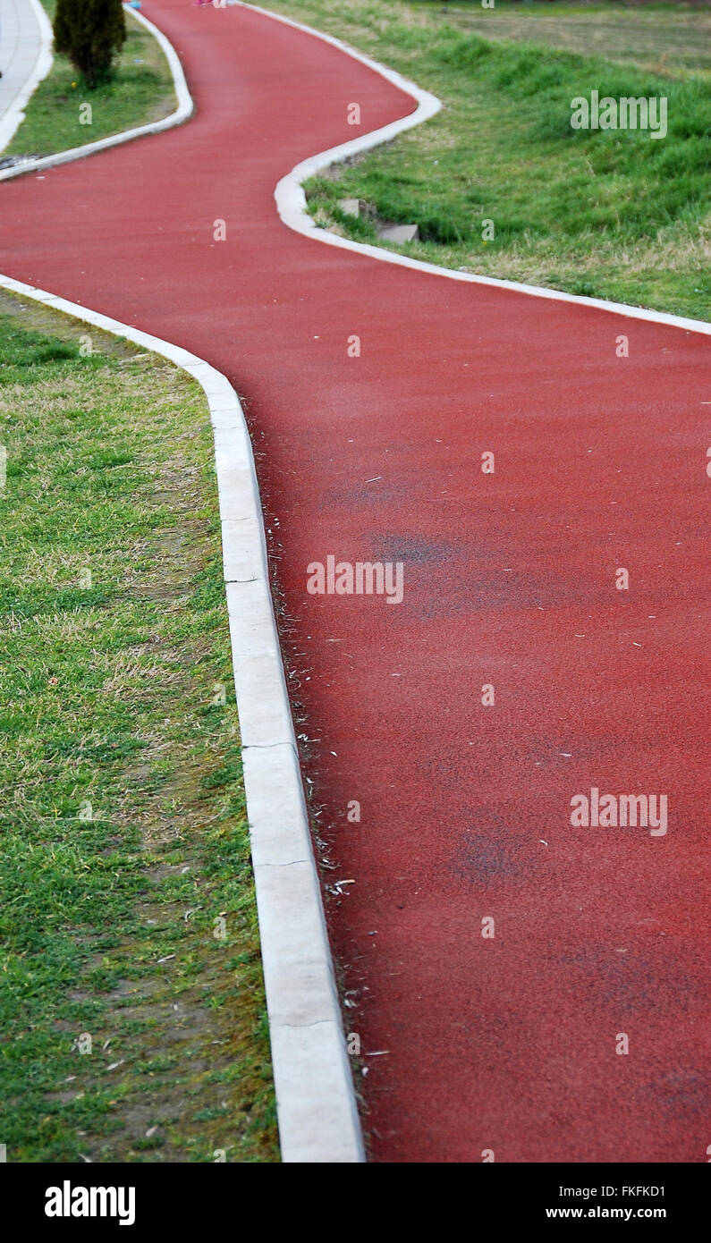Running track with rubber base for recreation Stock Photo - Alamy
