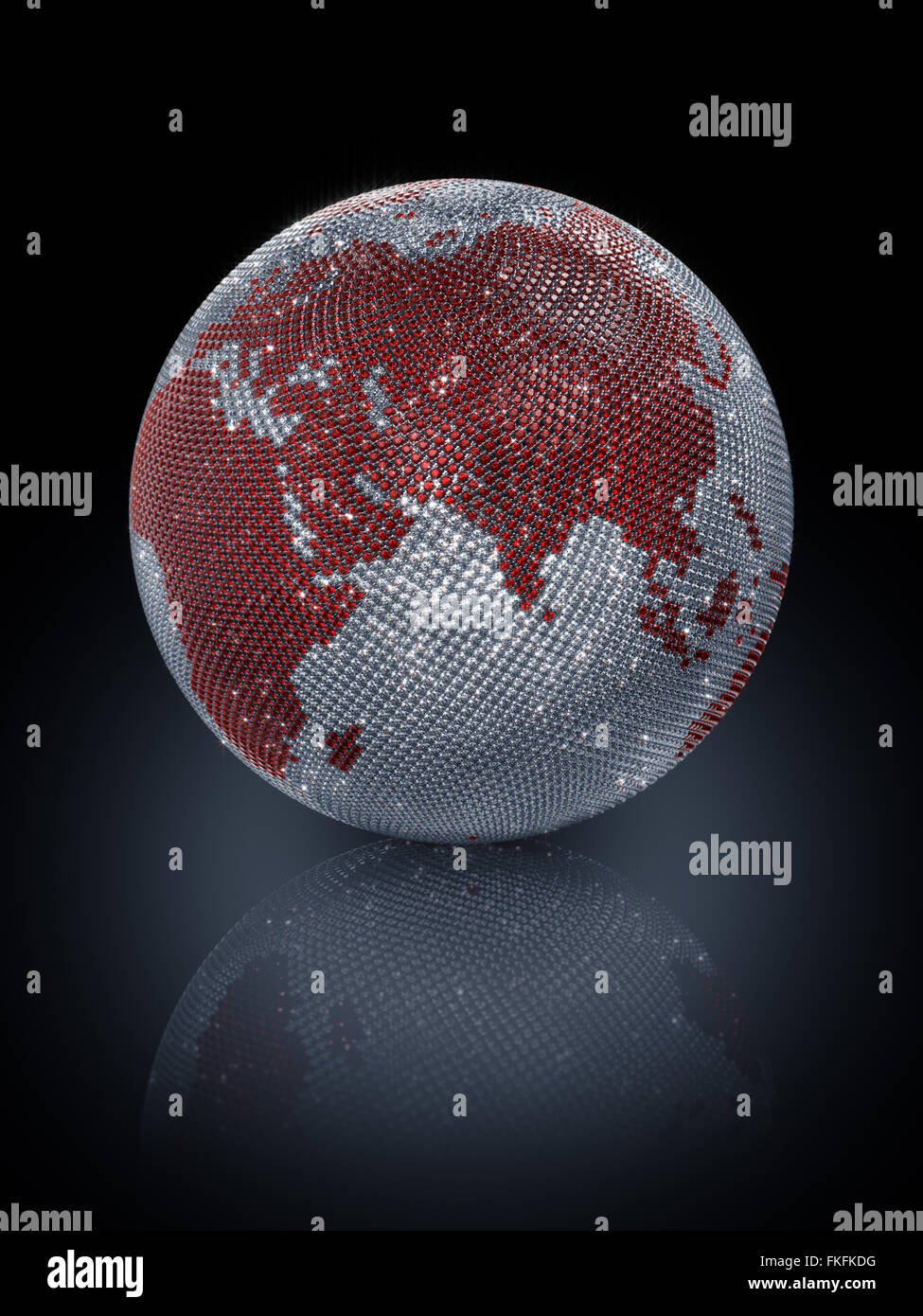 Globe sphere made of thousands of gemstones Stock Photo - Alamy