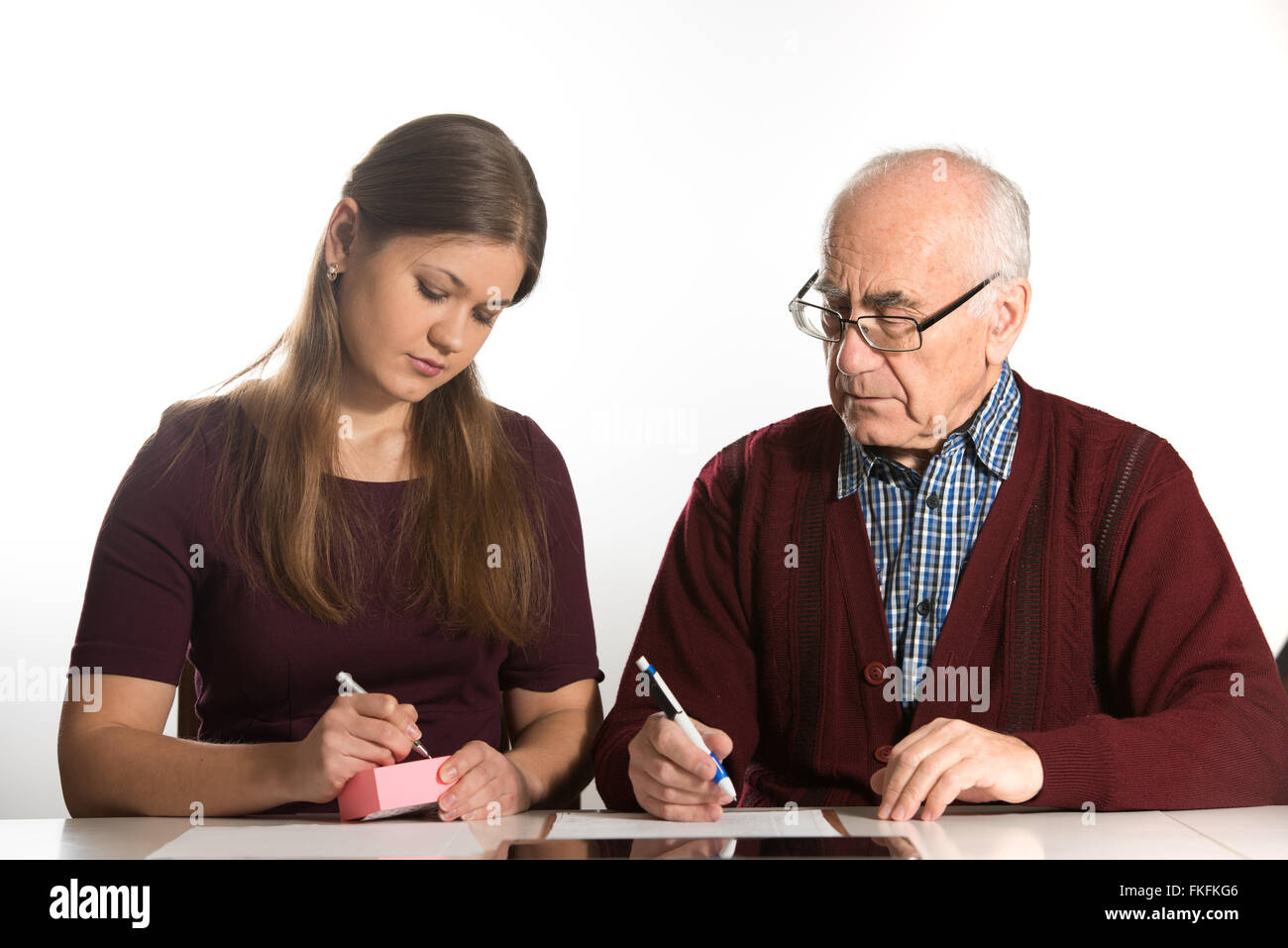 Helping an old woman hi-res stock photography and images - Alamy