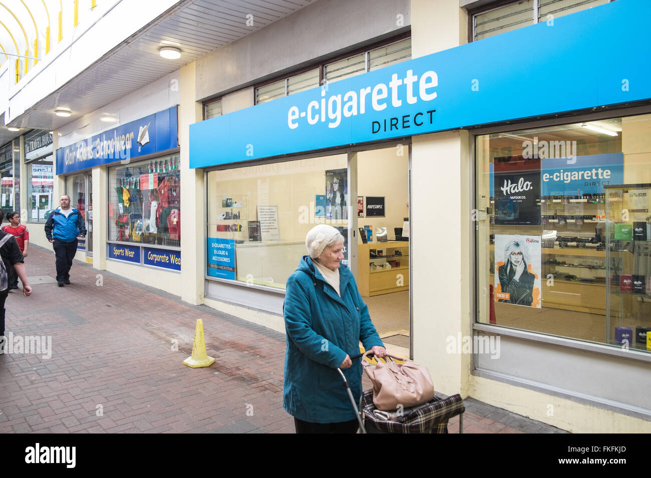 Covered market shopping mall area zone with, electric, cigarette, shop ...