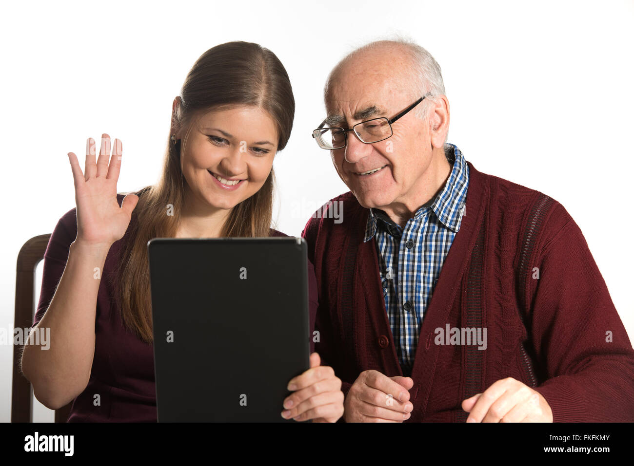 Computer senior young hi-res stock photography and images - Alamy