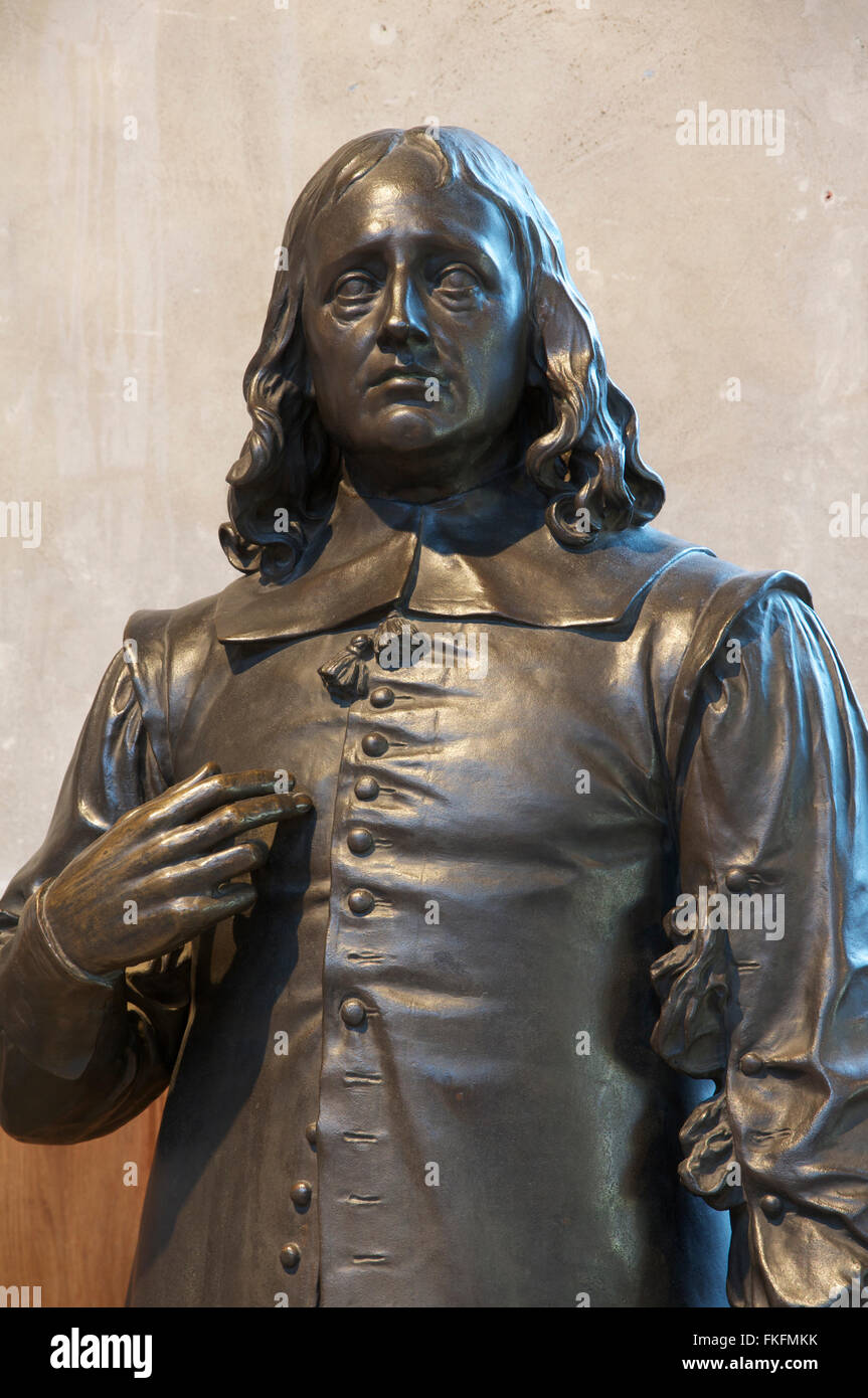 Literature. Statue of English poet John Milton (1608-1674) in the ...