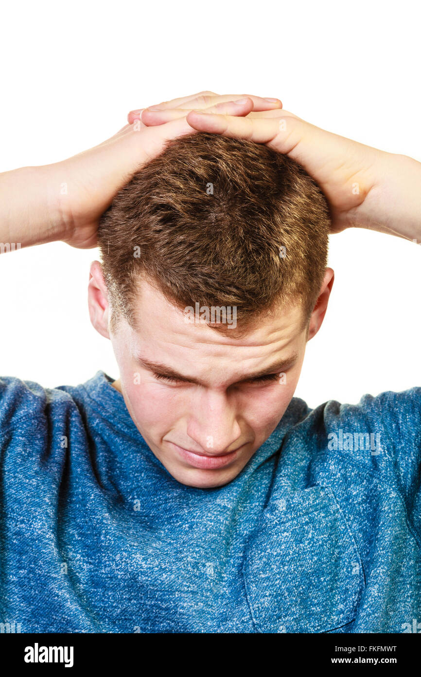 Negative human emotions, facial expressions, reaction attitude. Closeup ...