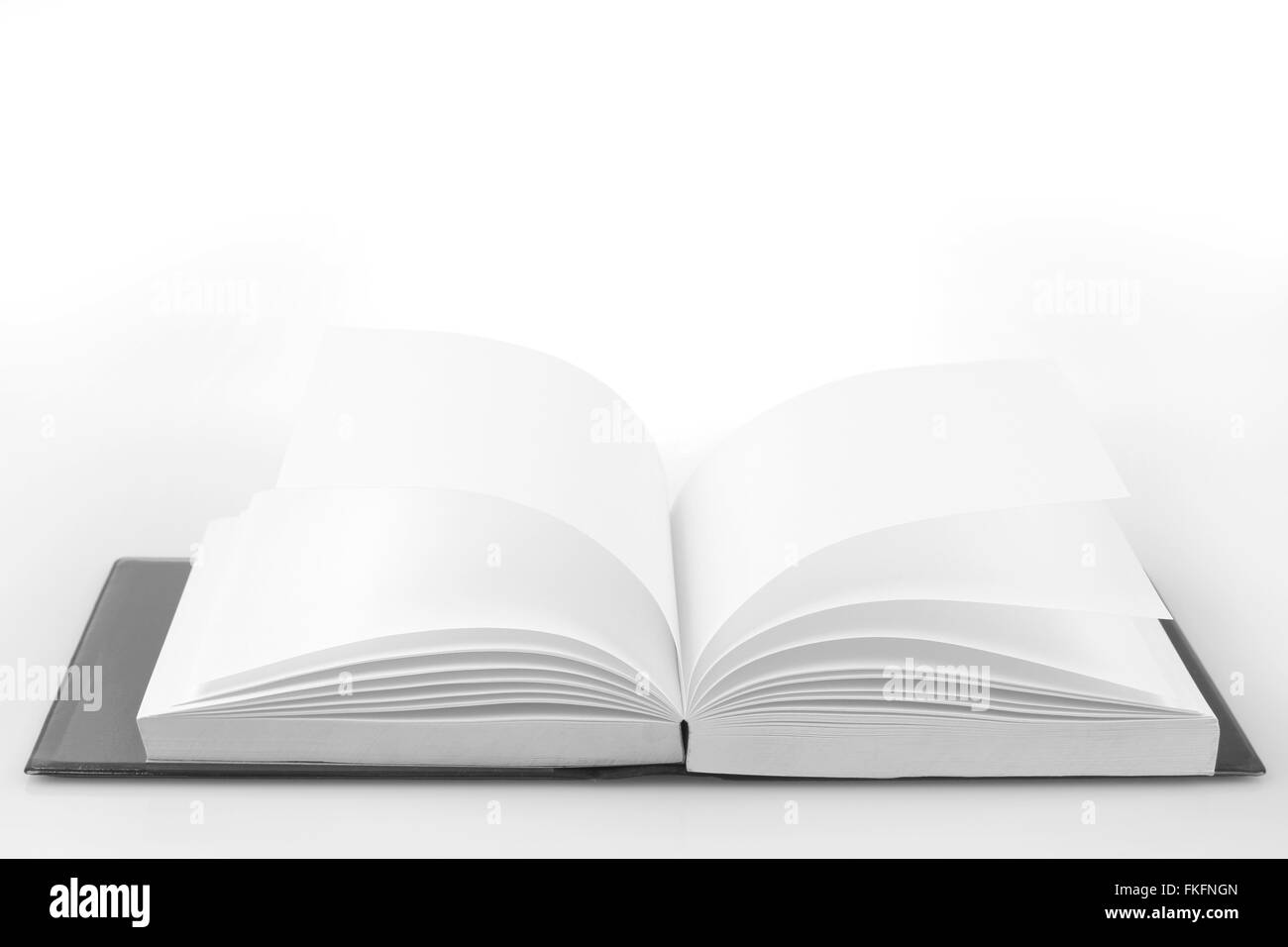 Open book on plain background Stock Photo - Alamy