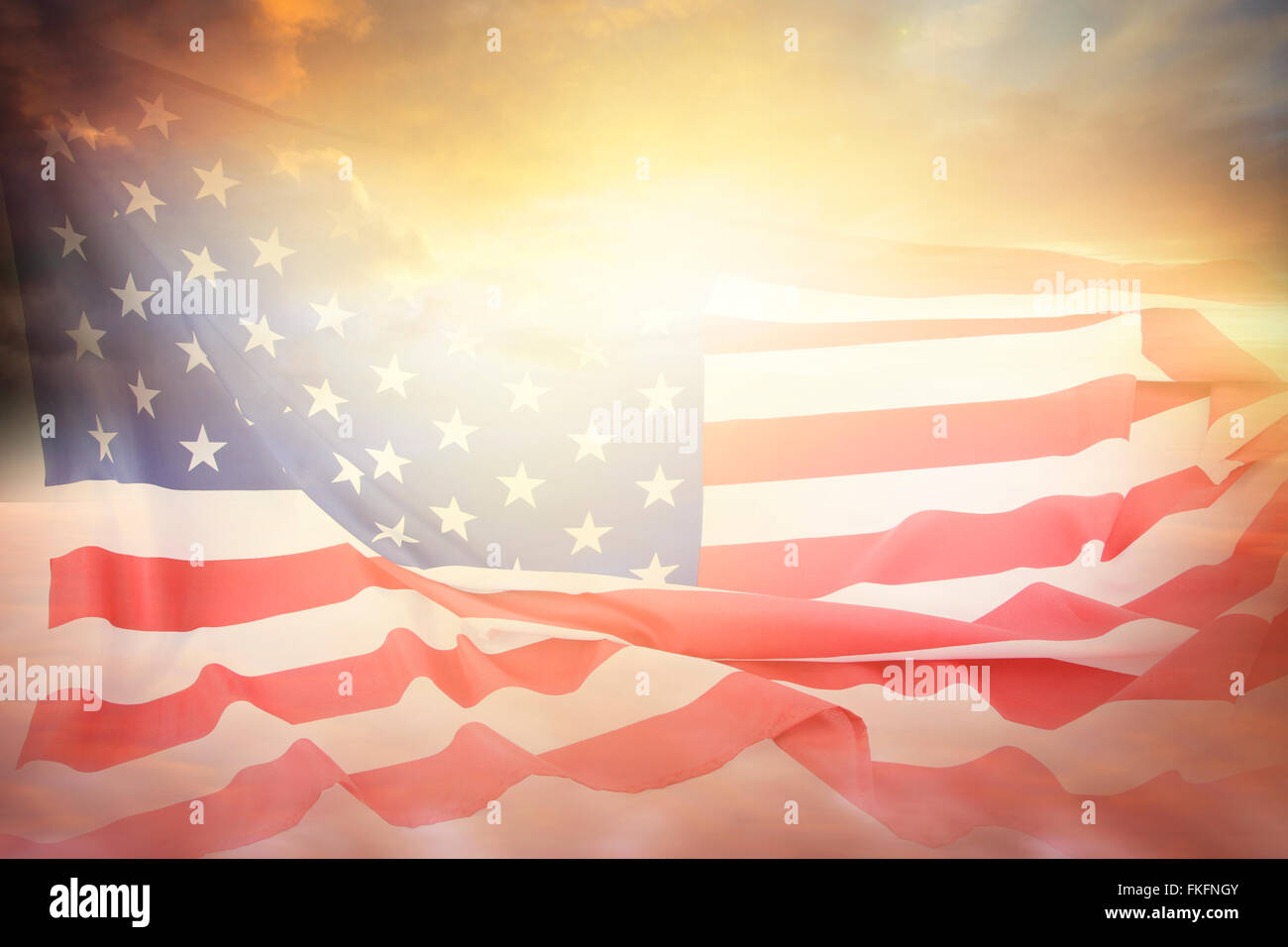American flag and bright sky Stock Photo - Alamy