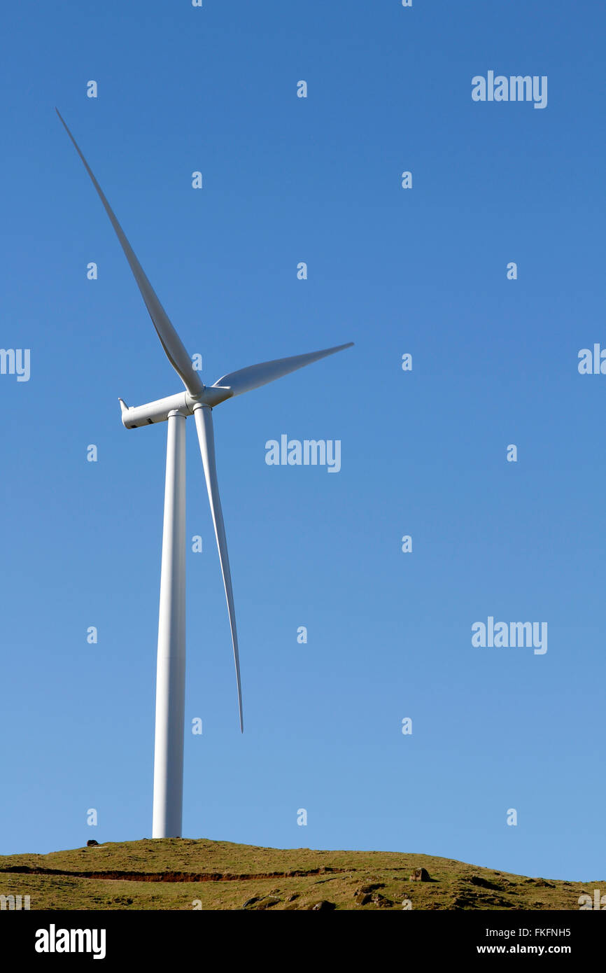 Giant wind turbine on hill Stock Photo - Alamy