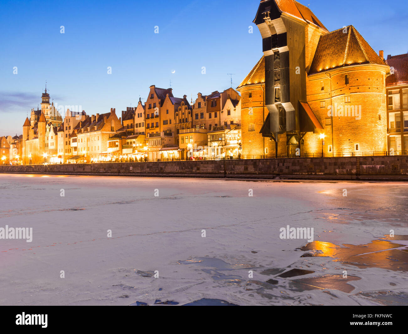 Old Town of Gdansk (Danzig) Poland Europe with Motlawa river and the ...