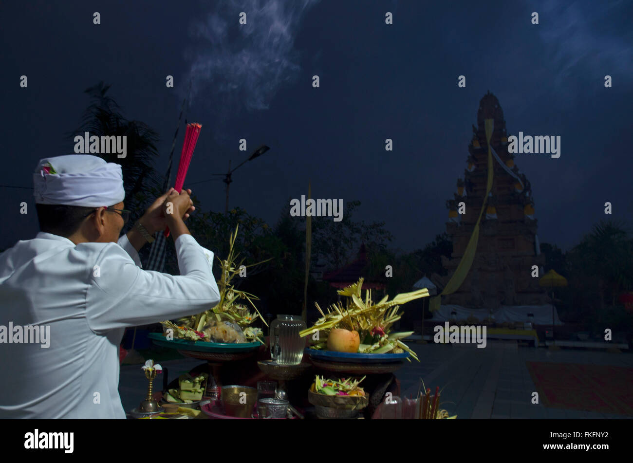 Pekanbaru, Indonesia. 08th Mar, 2016. The Hindu devotee performing ...