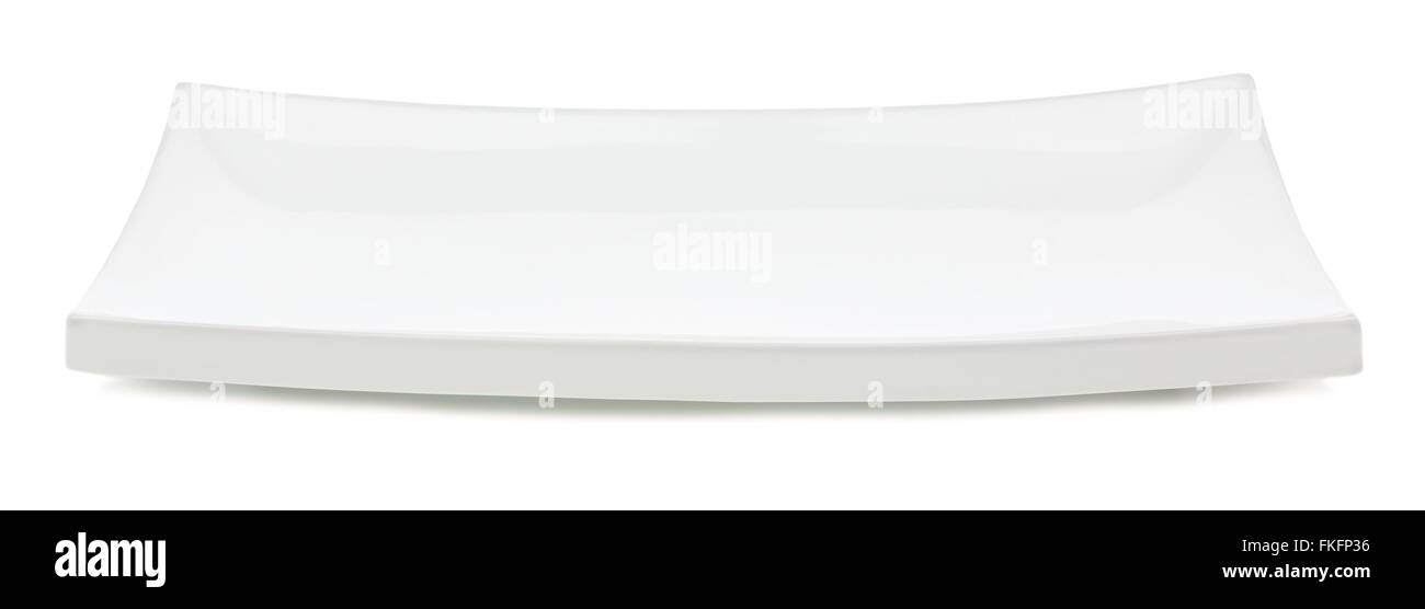 White rectangular serving plate isolated on a white background Stock ...
