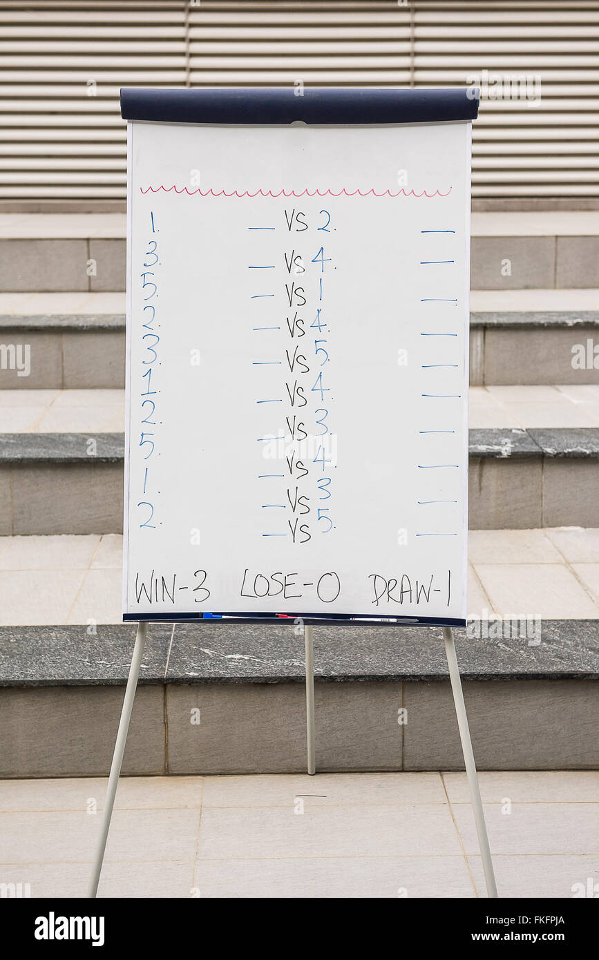 Sports white score board. For teamwork and competition concepts Stock ...