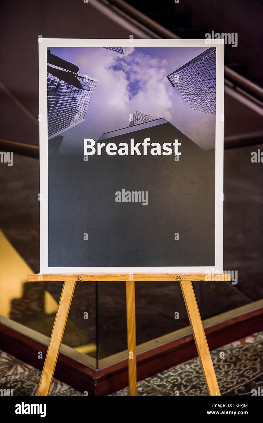 Big breakfast sign board on wooden stand Stock Photo - Alamy