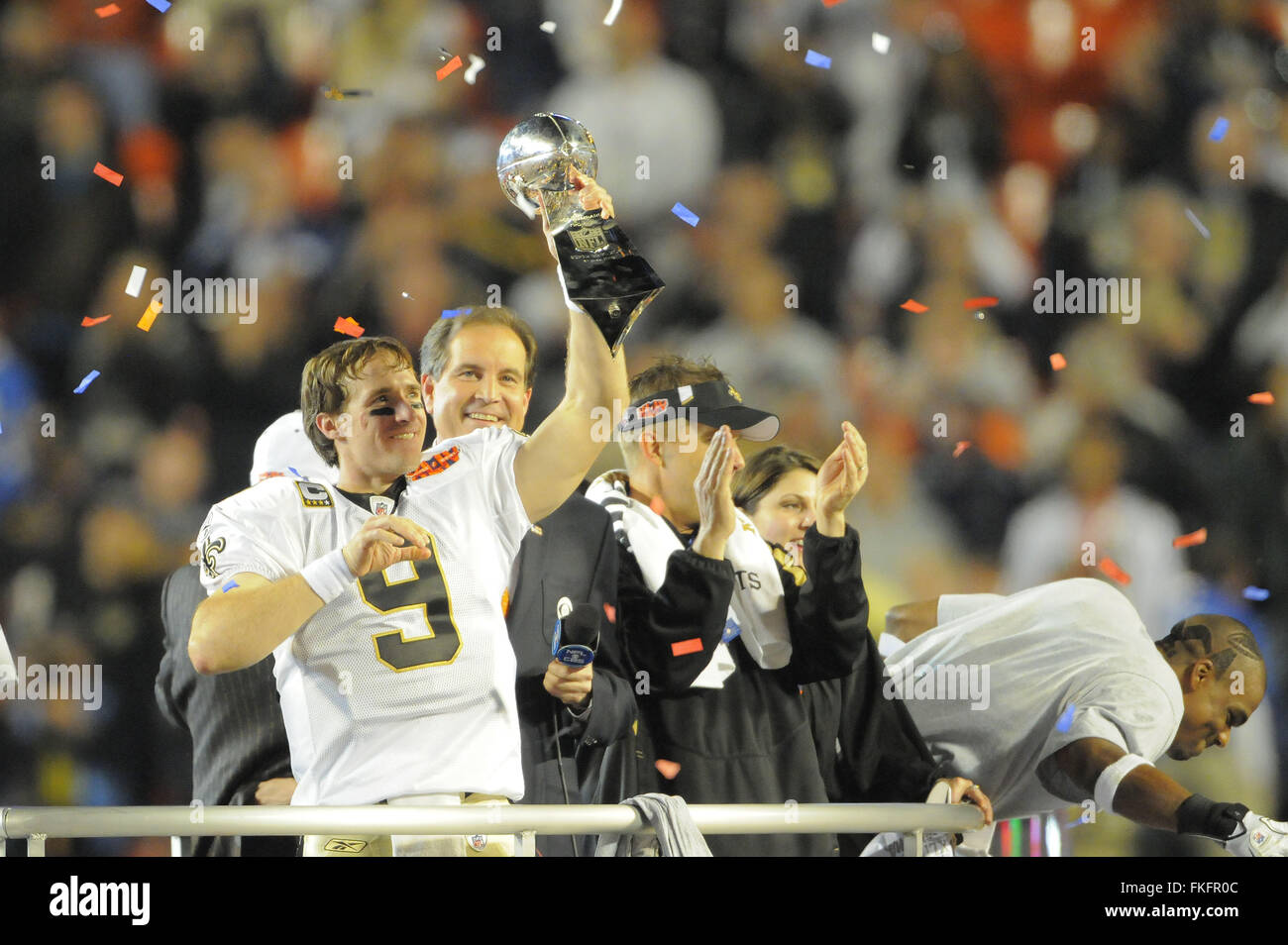 Drew brees vince lombardi trophy hi-res stock photography and images ...