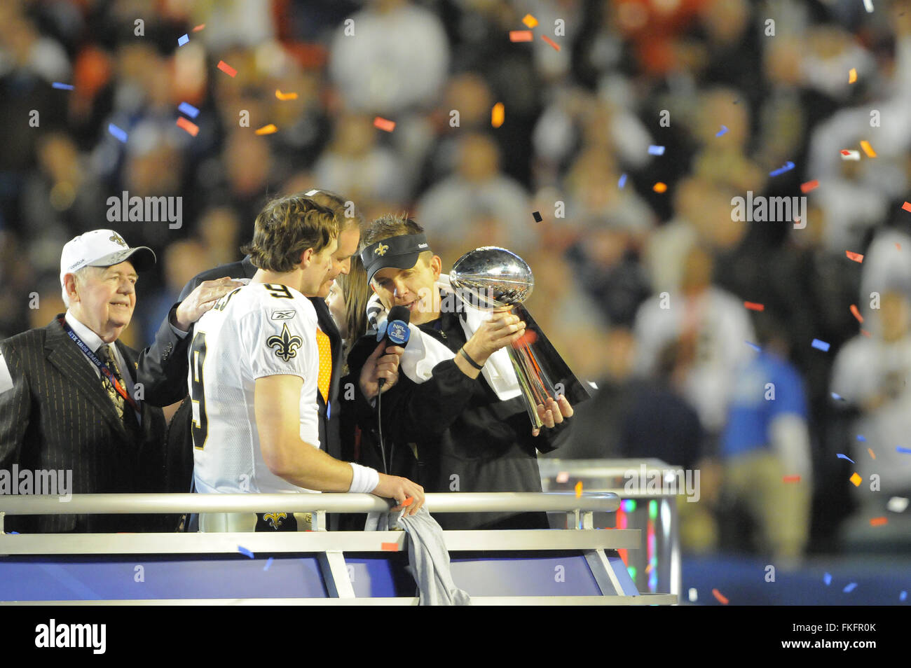 Drew brees vince lombardi trophy hi-res stock photography and images ...