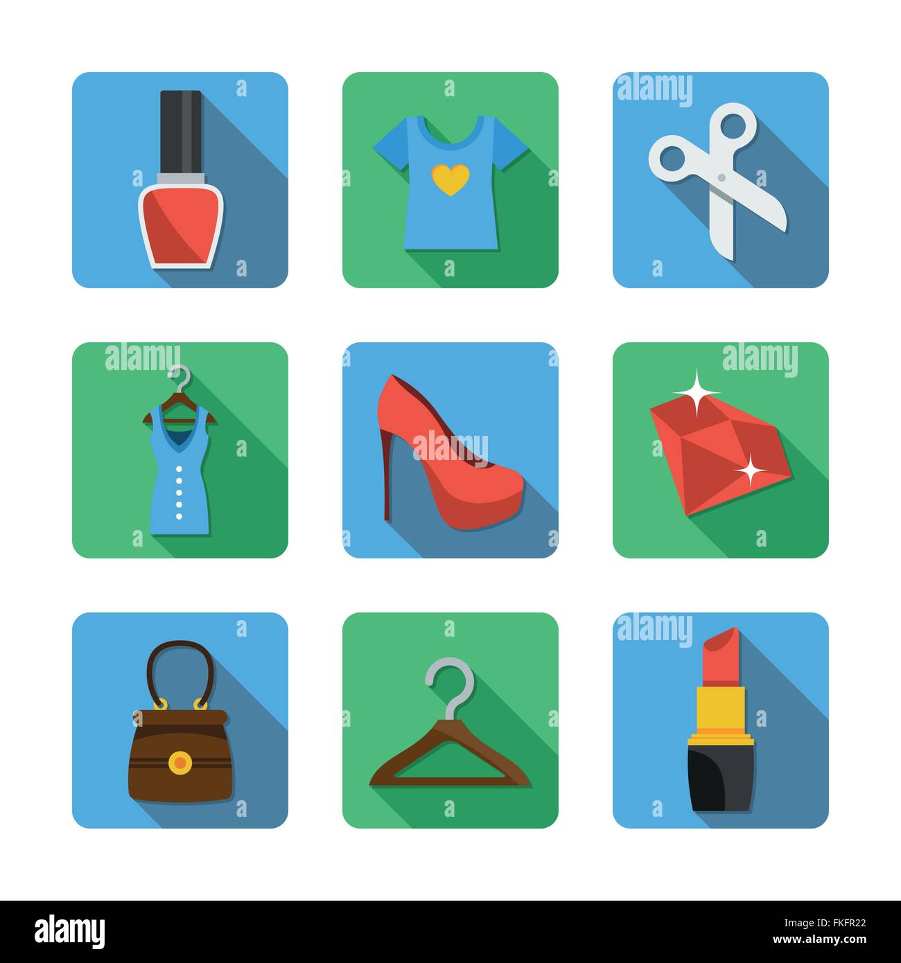 Nine different icons in a flat style Stock Vector Image & Art - Alamy