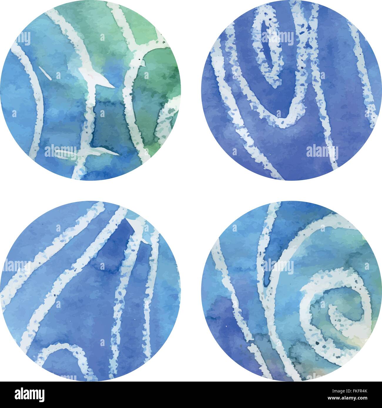 Blue watercolor blotch set Cut Out Stock Images & Pictures - Alamy